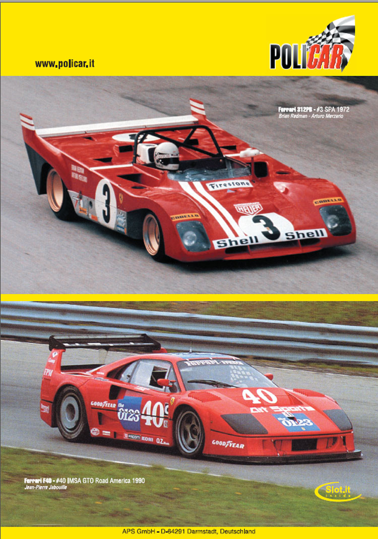 Policar Policar Ferrari F 40 & 312PB Broschure | Slotcars und Slotcar ...